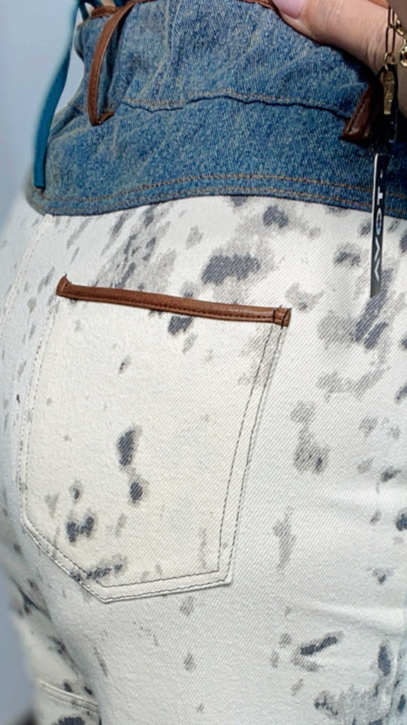 Denim And Cow Print Jeans – D Boutique